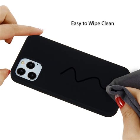 Liquid Silicone Back Protective Cover For Iphone Max Pro Inch Black