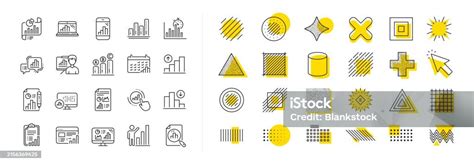 그래프 선 아이콘 차트 프레젠테이션 보고서 및 성장 증가 그래프 아이콘 집합입니다 디자인 요소 벡터 감소에 대한 스톡 벡터 아트 및 기타 이미지 Istock