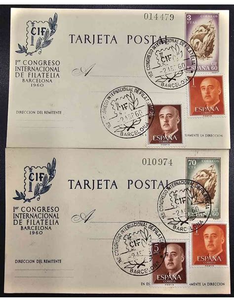 España 2º Centenario 1960 Enteros Postales Nº 0008889 Us Año 1960 Cif 2 Tarjetas
