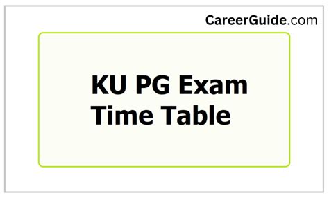 Ku Exam Eligibility Date Pattern Fee Syllabus Careerguide