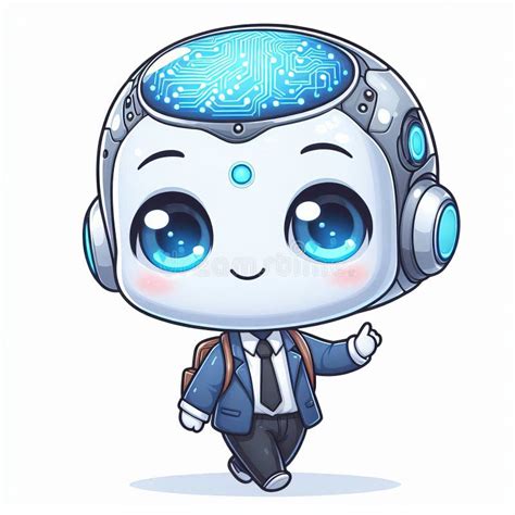 Isolated Cute Futuristic Chibi Character Stock Illustrations 169