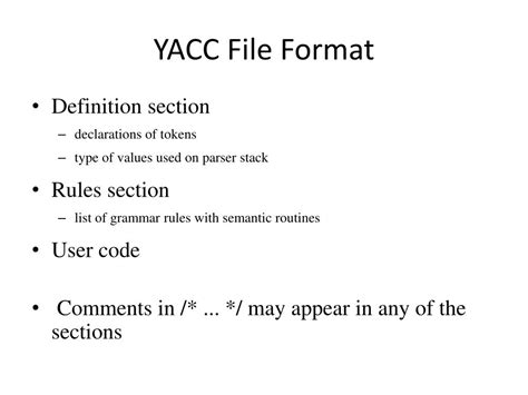 Ppt Yacc Powerpoint Presentation Free Download Id4095792