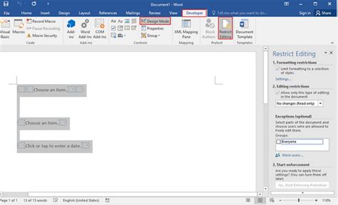 How To Make A Word Document Fillable On Windows
