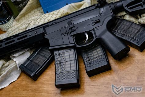 Emg 190rd Lancer Systems Licensed L5 Awm Airsoft Mid Cap Magazines Color Black Smoke Pack Of