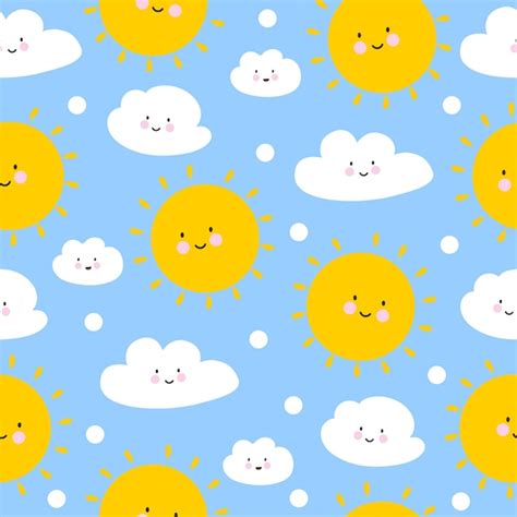 Patr N De Nubes Lindas Ilustraci N Vectorial Cielo De Nubes De Sol Sin Costuras Para Uso De