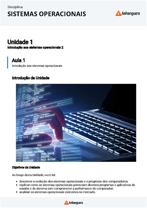Resumo Sistemas Operacionais Sistemas Operacionais Unidade 1