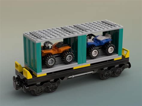 Lego Moc Flatbed Car Cargo Containers 24l By Jamisonwieser Rebrickable Build With Lego