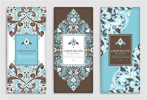초콜릿 바의 고급 포장 디자인 빈티지 벡터 장식 템플릿입니다 우아하고 고전적인 요소 음식 음료 및 기타 패키지 유형에 좋습니다 배경과 배경 화면에 사용할 수 있습니다 차