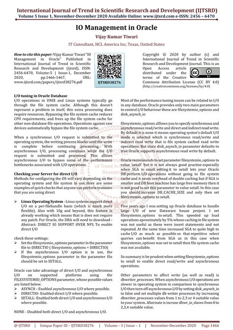 Io Management In Oracle Pdf