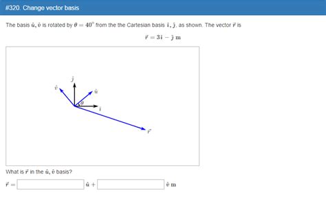 Solved The Basis U V Is Rotated By Theta 40 Degree From