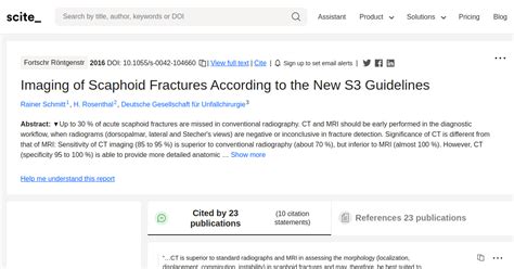 Citation Report Imaging Of Scaphoid Fractures According To The New S3