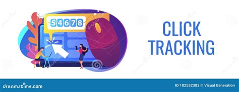 Click Tracking Concept Banner Header Stock Vector Illustration Of Internet Footer