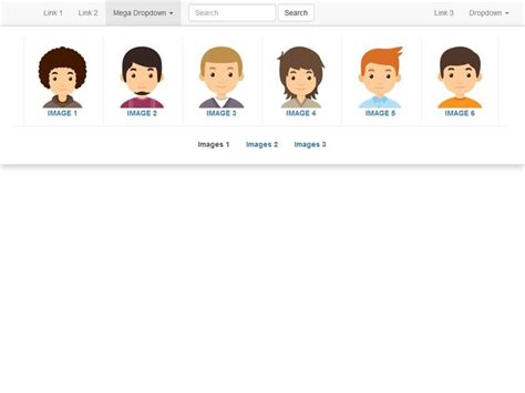 Bootstrap Mega Menu Images