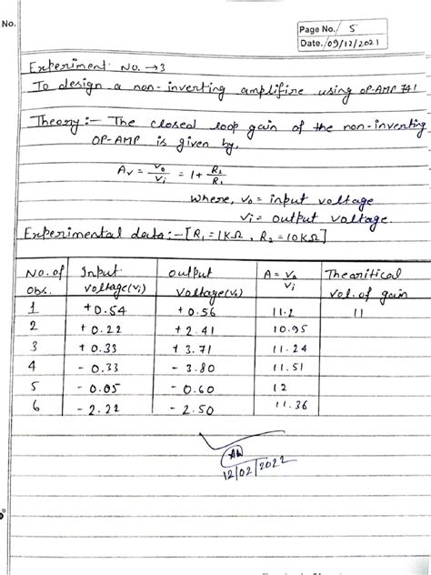 Experiment No 2 On Non Inverting Op Amp Pdf