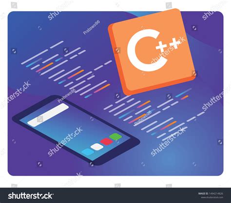 C Mobile Application Programming Language Coding Stock Vector Royalty