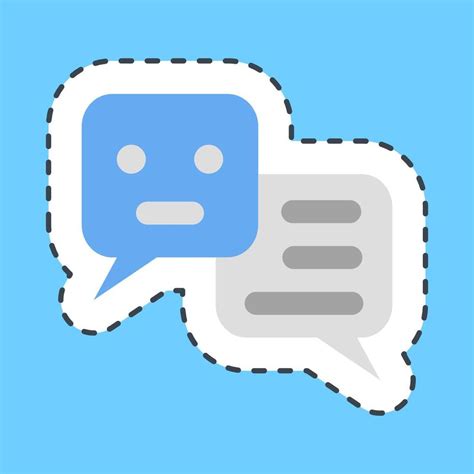 cutting line sticker chat bot artificial intelligence elements