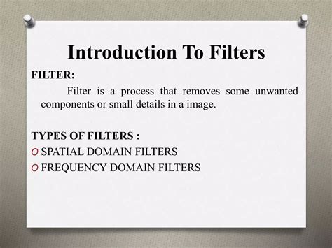 Spatial Filtering In Image Processing Pptx