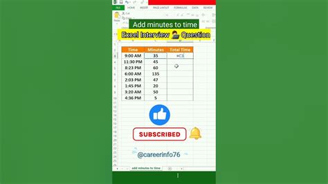 How To Add Time Minutes In Excel 👨‍💻💯 Excel Tricks Exceltricks Tutorial Reels Msoffice
