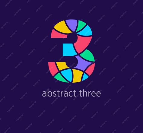 Premium Vector Modern Abstract Numeral Three Logo Icon Unique Design Color Transitions