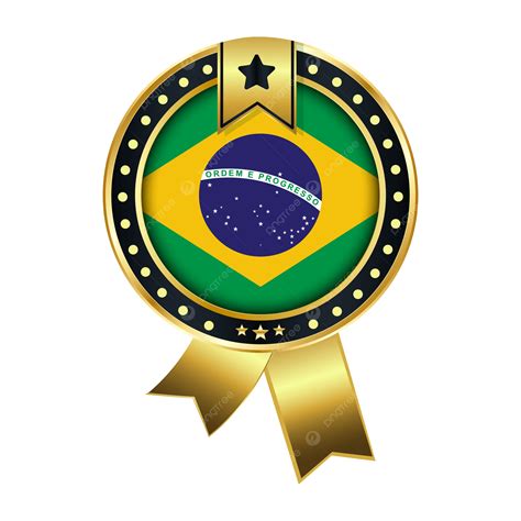 Brazil Round Badge Flag Vector Brazil Brazil Flag Brazil National