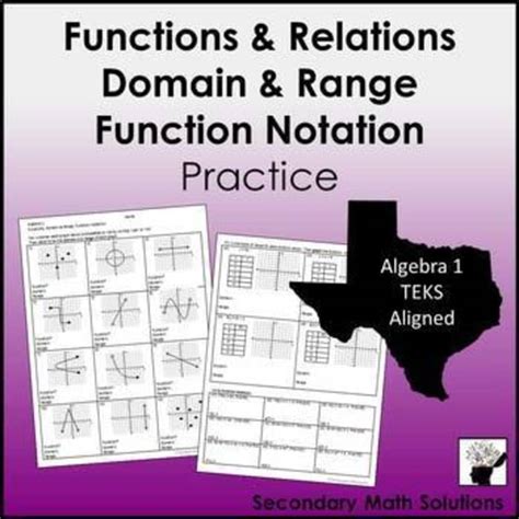 Functions Domain And Range Function Notation Practice Tpt