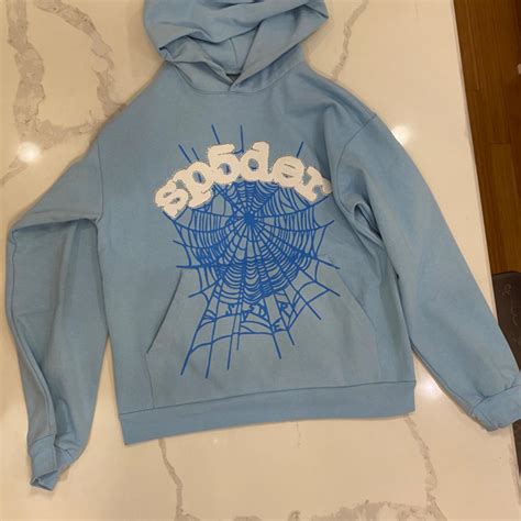 Sp5der Web Hoodie Sky Blue Spider Hoodie