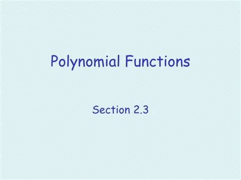 ppt mastering polynomial functions theory and practice powerpoint