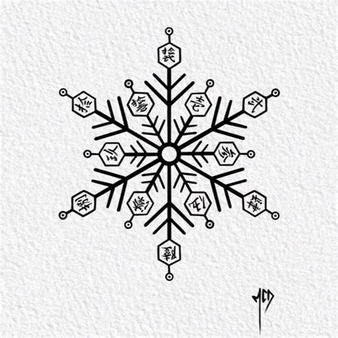 Creative Snowflake Tattoo Design