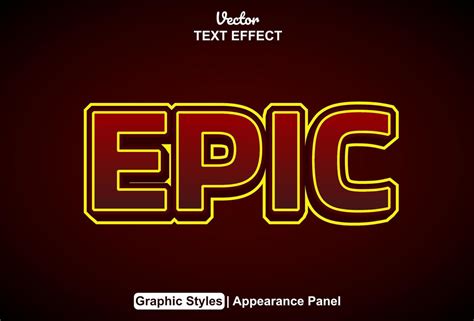 Epic Text Effect With Graphic Style And Editable Vector Art At Vecteezy