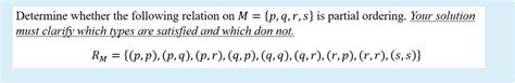 solved determine whether the following relation on