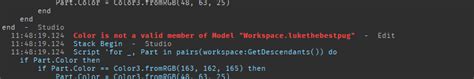 How Do I Get All Parts In Workspace That Are A Certain Color Scripting Support Developer