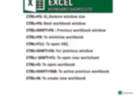SOLUTION: Advance excel keyboard shortcuts - Studypool