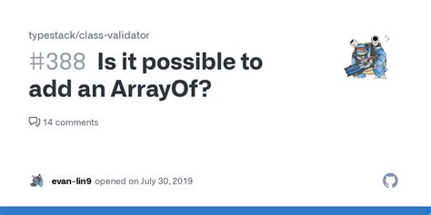 Is It Possible To Add An ArrayOf Issue Typestack Class Validator GitHub