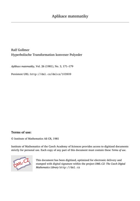 pdf hyperbolic transforms of convex polyhedra
