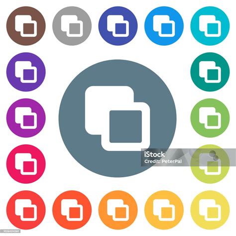 Subtract Shapes Flat White Icons On Round Color Backgrounds Stock Illustration Download Image