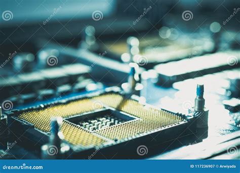 Hardware Electronic Circuit Board Technology Style Concept Semi Stock