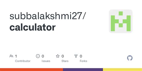 GitHub Subbalakshmi Calculator