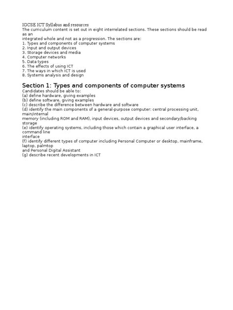 Igcse Ict Syllabus And Resourcesdoc0 Computer Data Storage Dvd