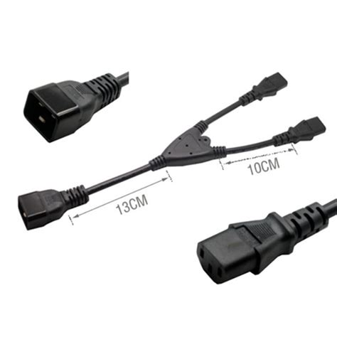 Iec 320 C20 Macho A 2 X C13 Hembra Y Cable Divisor Grandado Iec 320 C20 Macho A 2 X C13 Hembra Y Cable Divisor Grandado