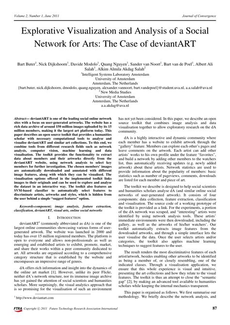 Pdf Explorative Visualization And Analysis Of A Social Network For