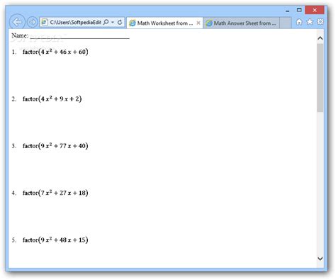 Math Worksheet Generator Excel
