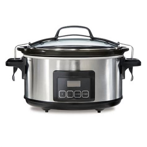 6qt Programmable Cooker Silver Slow Cooker With Temperature Control And Automatic Shut Off