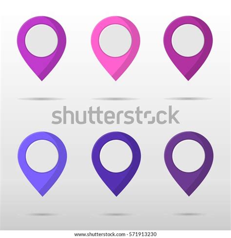 Set Round 3d Map Pointer Vector Stock Vector Royalty Free 571913230