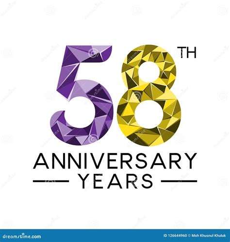 58th Anniversary Years Abstract Triangle Modern Full Col Stock Vector