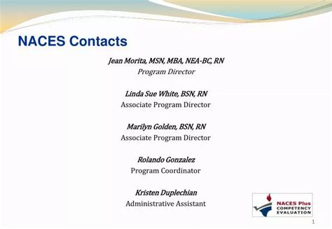 Ppt Naces Contacts Powerpoint Presentation Free Download Id 5382044