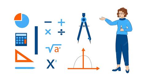Premium Vector Math Teacher With Mathematics Elements