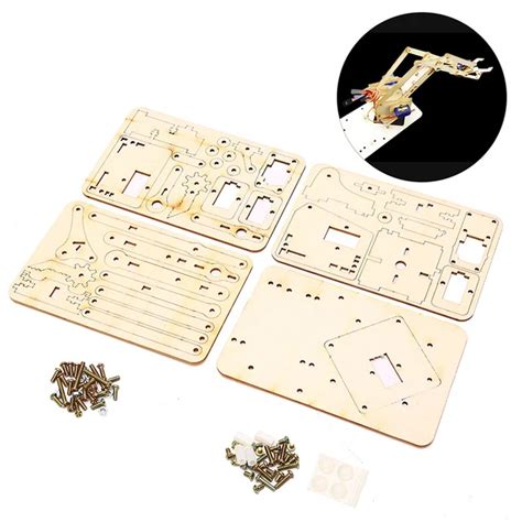 Robotic Arm Plank 4 Dof Robot Robotic Arm Wooden Splicing Rudder Diy