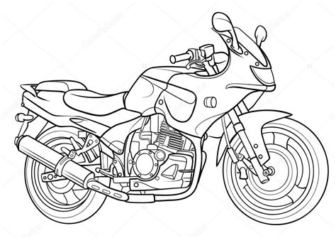 Outline Motorcycle Illustration Stock Vector Image By ©kopirin 64036875