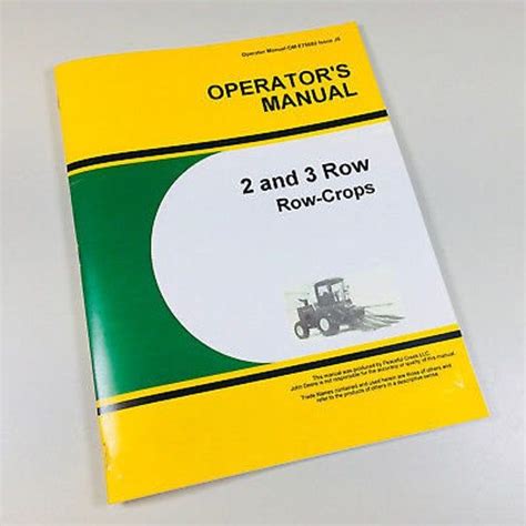 Operators Service Manual For John Deere Corn Planter Two Row No 290