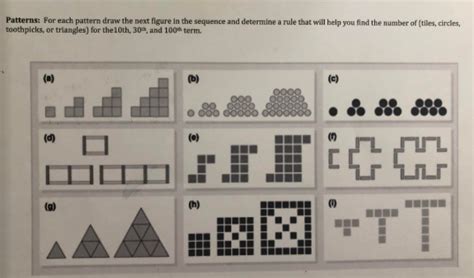 solved patterns for each pattern draw the next figure in